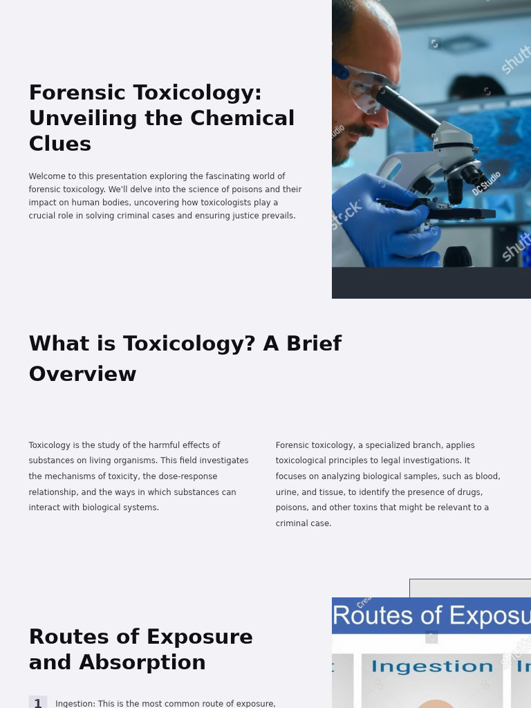 Forensic Toxicology Unveiling the Chemical Clues | PDF | Toxicology | Toxin