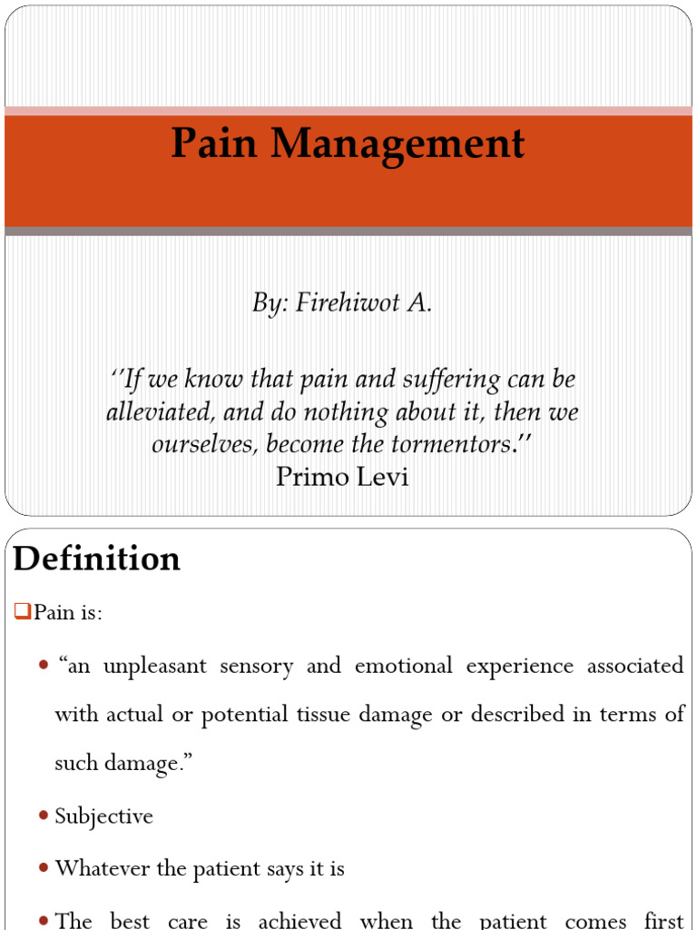 Pain Management | PDF | Pain | Analgesic