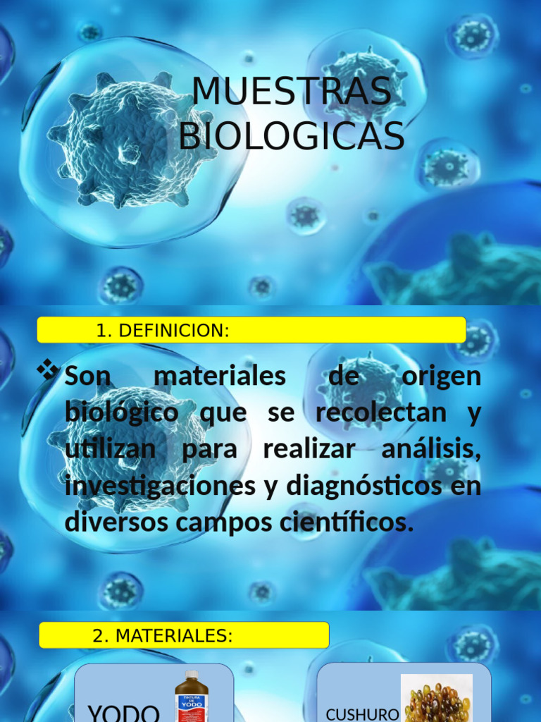 Muestras Biológicas y Partes Celulares | PDF