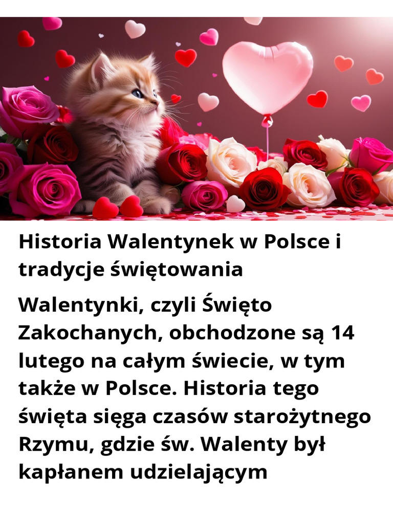 Historia Walentynek W Polsce I Tradycje Świętowania | PDF