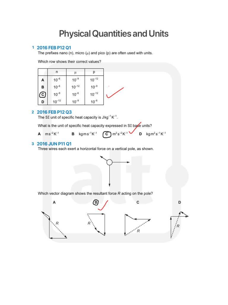 Physical Quantities and Units Merged | PDF | Force | Velocity