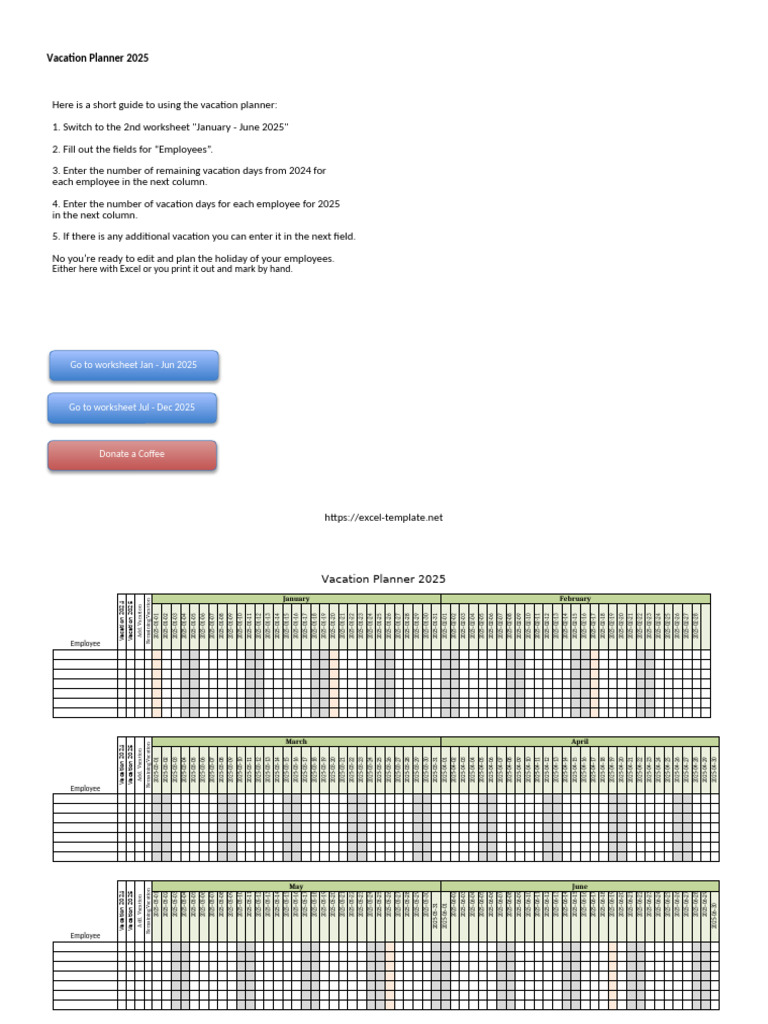 Vacation Planner 2025 7 Employees | PDF | Holidays