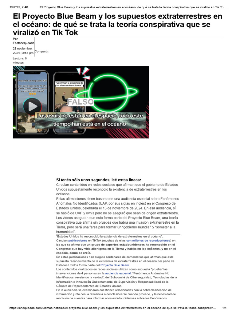 El Proyecto Blue Beam y Los Supuestos Extraterrestres en El Océano - de ...