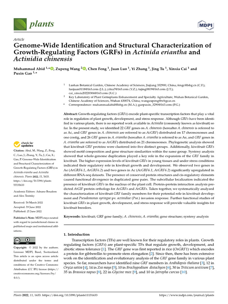 plants-11-01633-v2 | PDF | Conserved Sequence | Gene