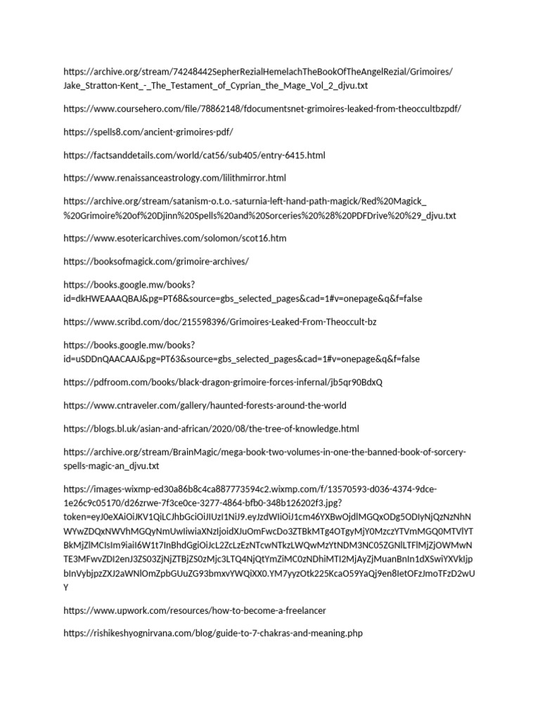 Comprehensive Grimoire Resource List | PDF
