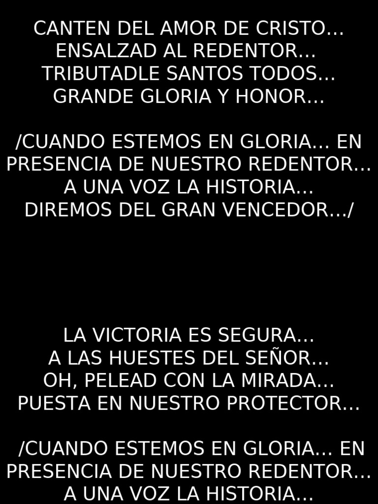 Canto De Victoria Al Redentor Pdf