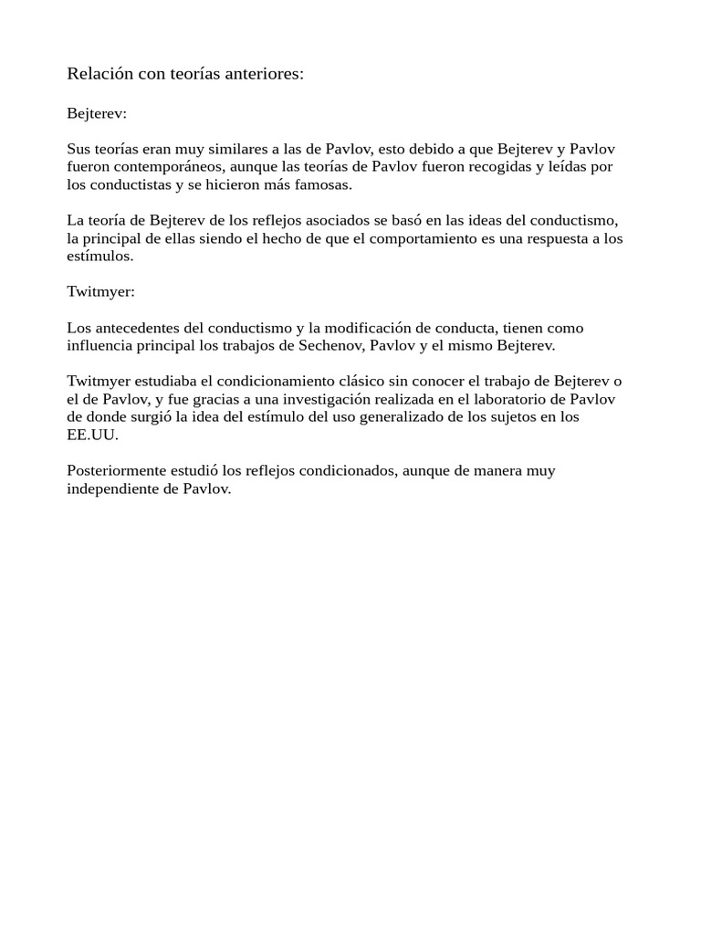 Relación de Teorías | PDF