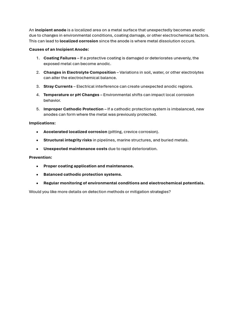 Incipient Anodes | PDF