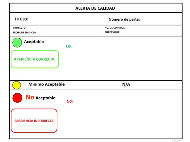 Alerta de Calidad Template | PDF