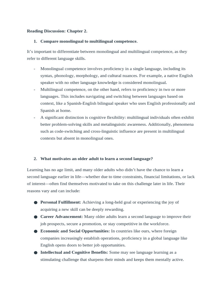 HM 2 | PDF | Multilingualism | Second Language