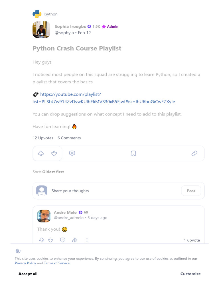 Python Crash Course Playlist _ Daily.dev | PDF
