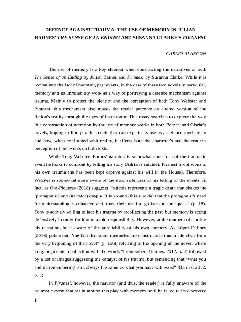 DEFENCE AGAINST TRAUMA | PDF | Narration | Memory