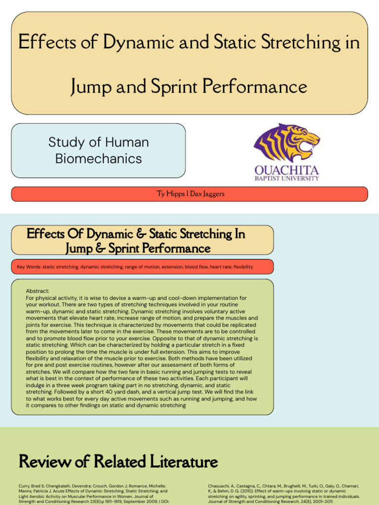 Dynamic vs Static Stretching: Impact on Jump & Sprint | PDF | Physical ...