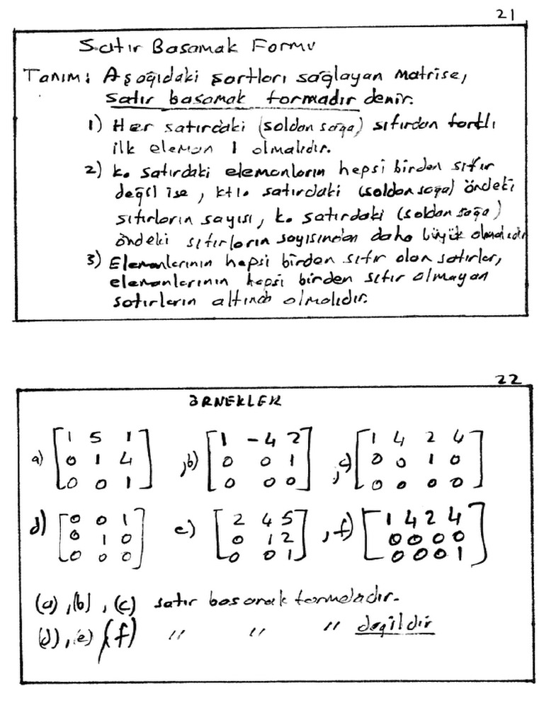 Lineer Cebir Hafta2 | PDF