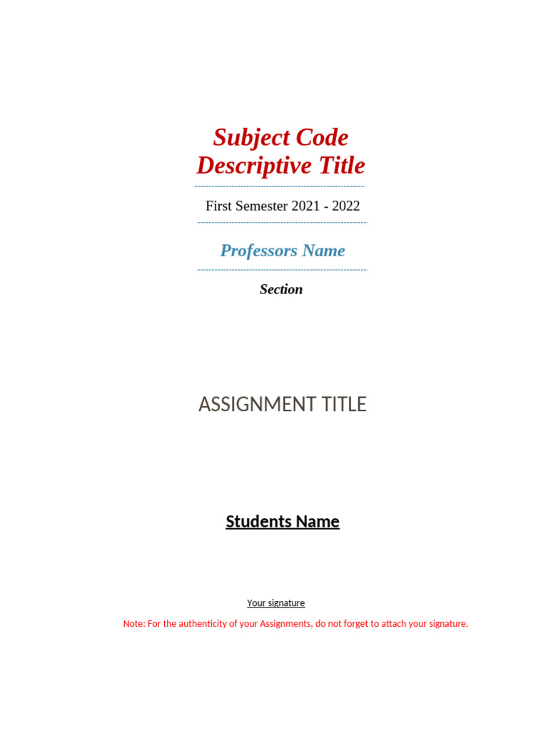 Front Page For RSW | PDF