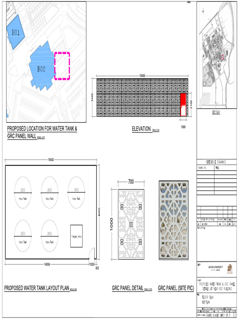 Proposed Water Tank & GRC Wall Panel Near B02 - (8-10-24) | PDF