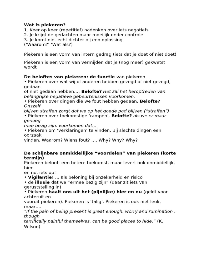 Wat Is Piekeren | PDF