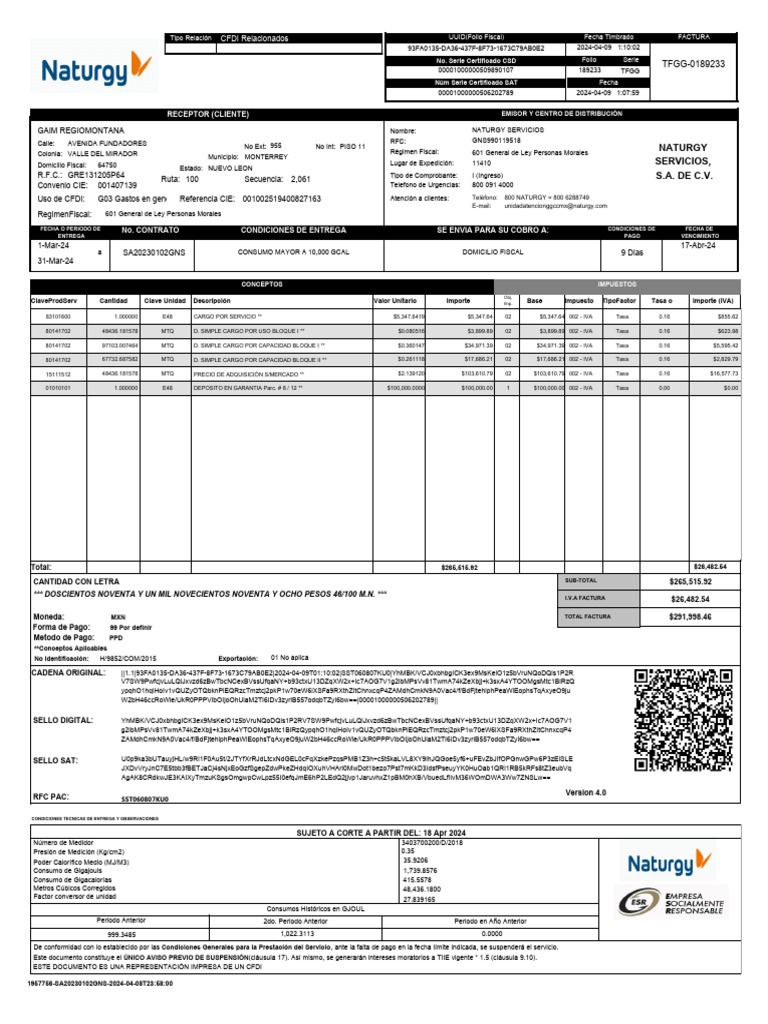 Factura Naturgy: Detalles y Avisos | PDF | Bancos | Moneda