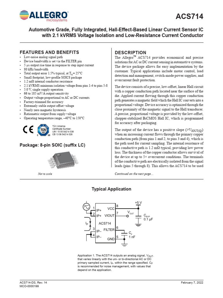 ACS714-Datasheet | PDF | Electrical Engineering | Electricity