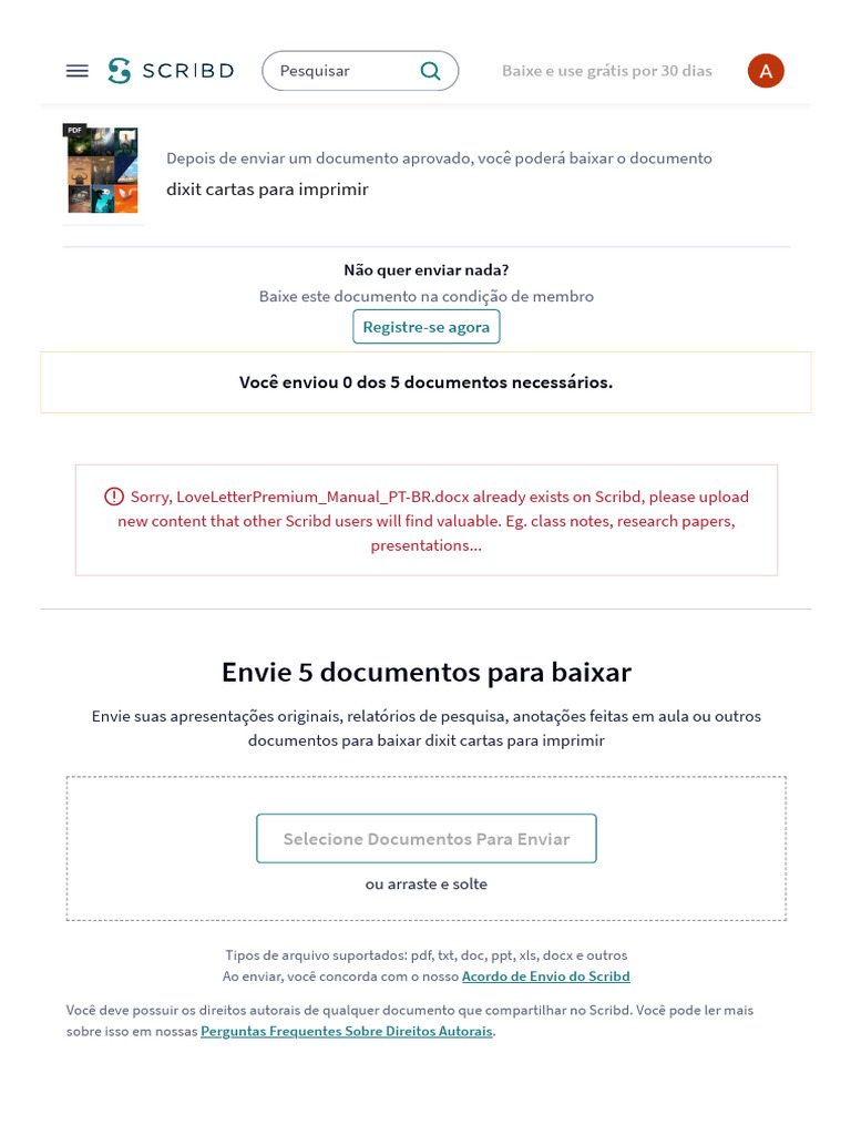 Envie 5 Documentos para Baixar: Dixit Cartas para Imprimir | PDF