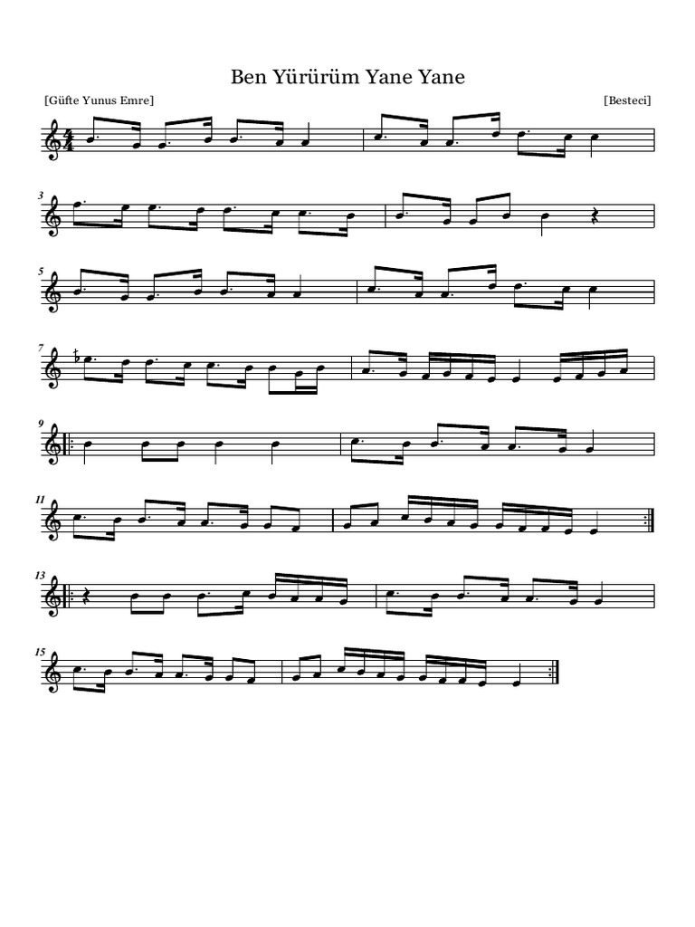 Ben Yürürüm Yane Yane (Mi) | PDF