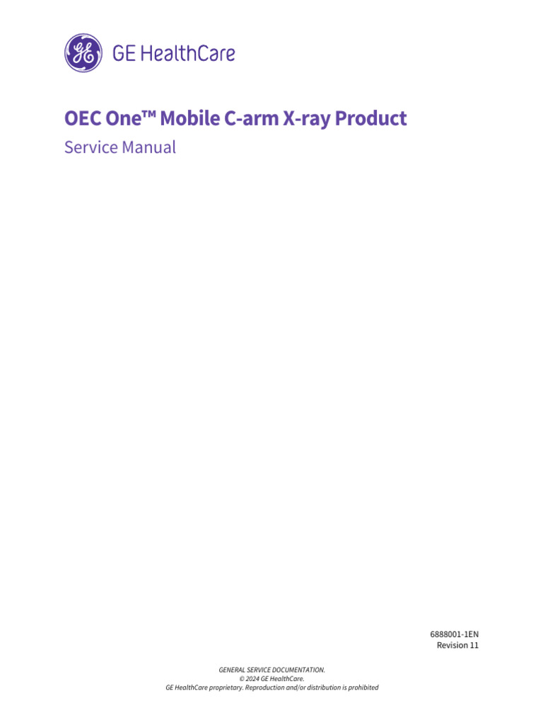 OEC One Mobile C-Arm X-Ray Product Service Manual - SM - 6888001-1EN ...