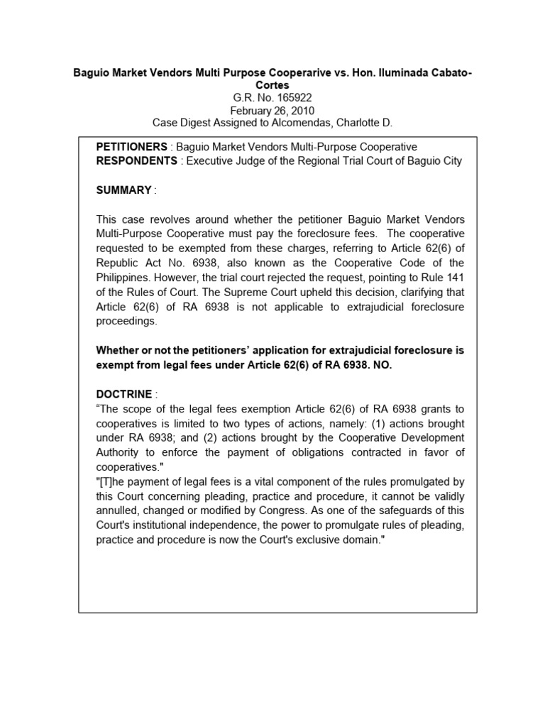 Alcomendas Charlotte Casedigest | PDF | Foreclosure | Justice