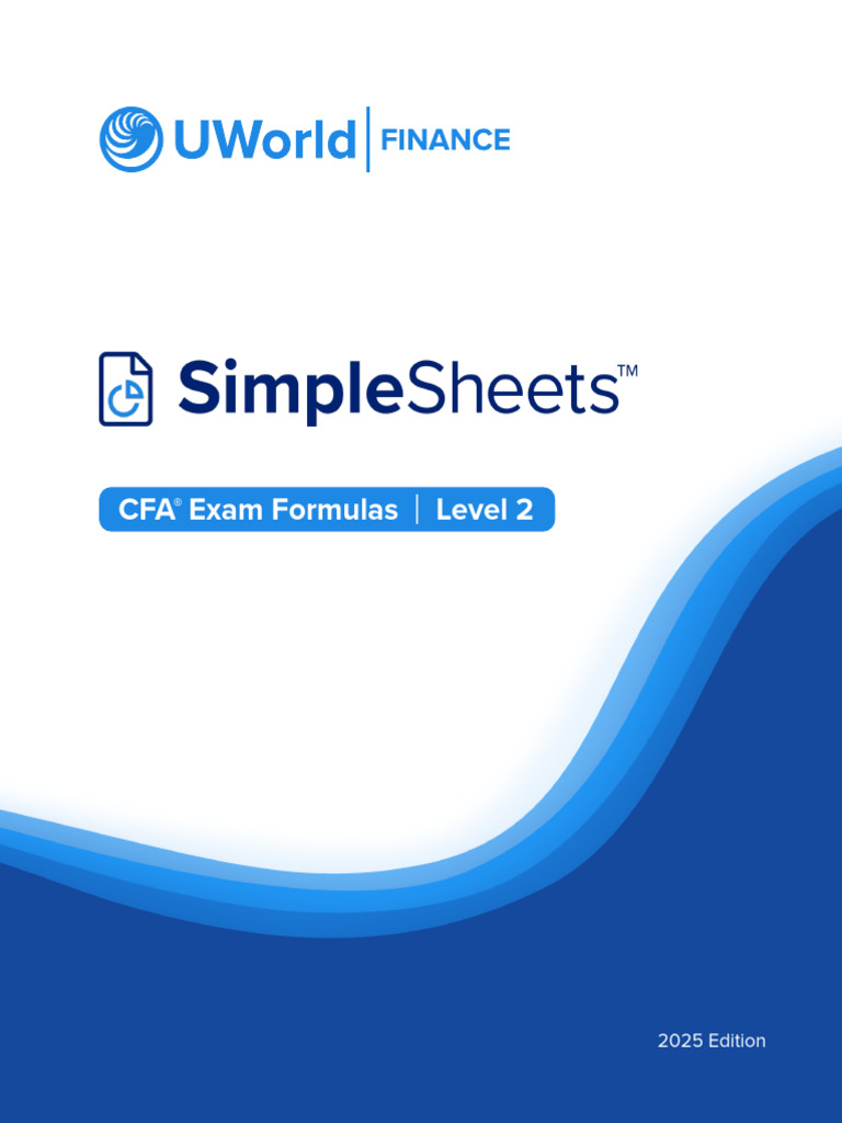CFA L2 SimpleSheets Formula Sheet Final | PDF | Errors And Residuals | Autocorrelation