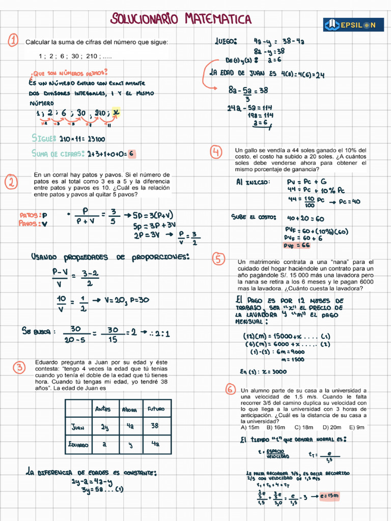 Solucionario Matematica Academia Epsilon | PDF