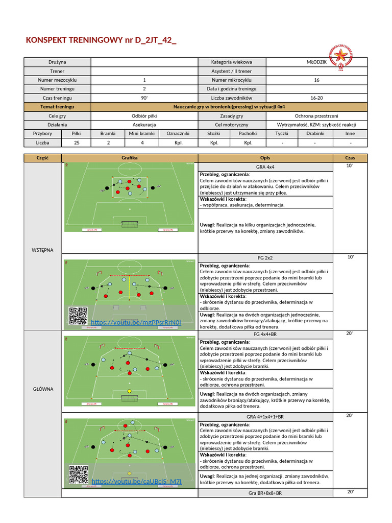 Mlodzik Tydzien Xvi Trening II D 2jt 42 | PDF