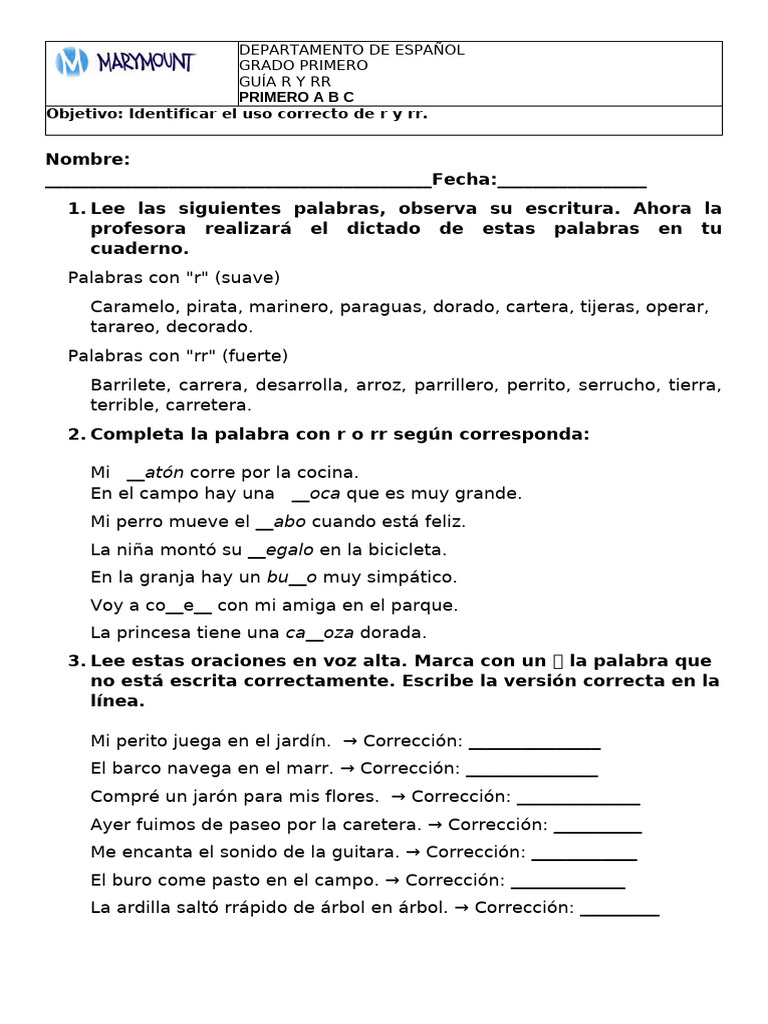Guía de Uso de R y RR para Primer Grado | PDF