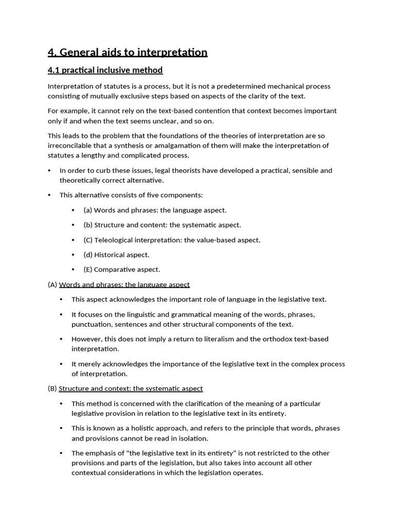 4 General Aids To Interpretation | PDF | Statutory Interpretation | Word