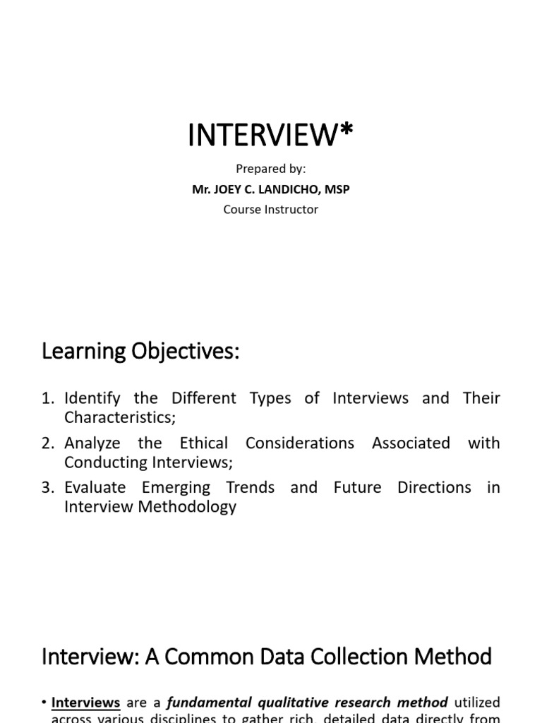 Interview Methods for Researchers | PDF | Methodology | Interview