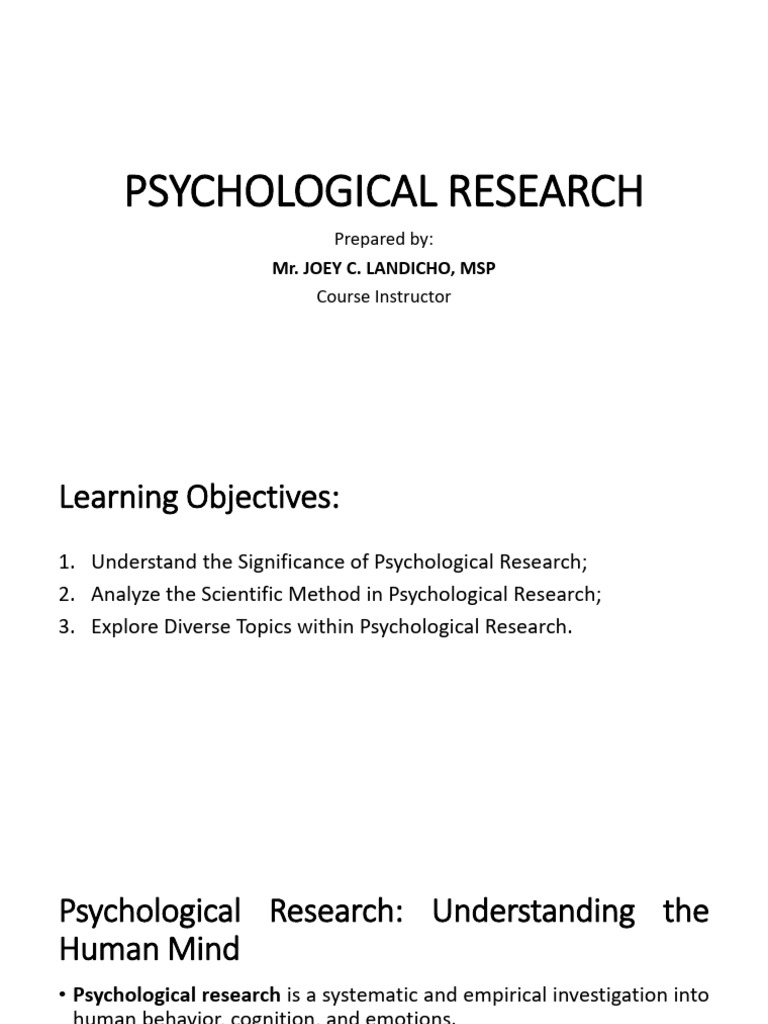 FMIP3 Psychological Research | PDF | Psychology | Scientific Method