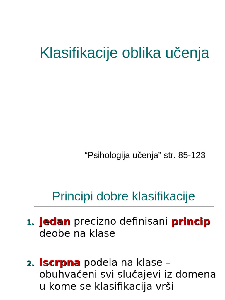 Klasifikacije oblika učenja | PDF