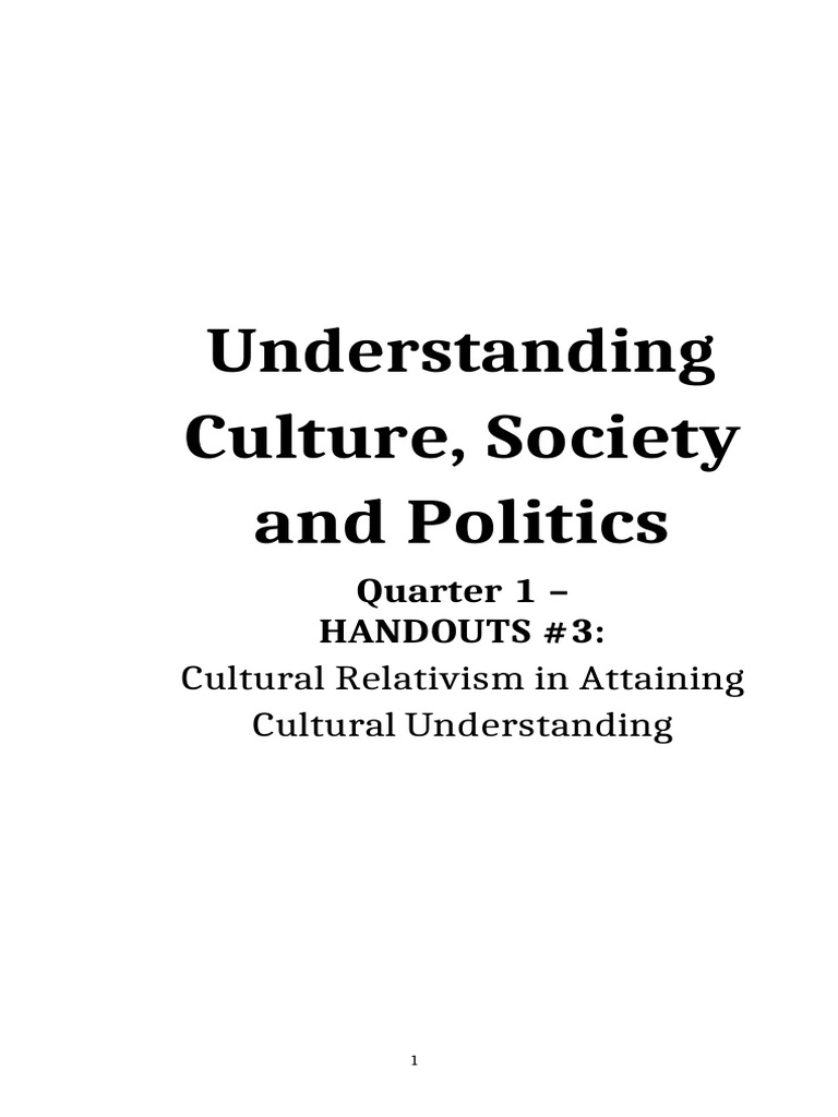 Cultural Relativism and Understanding | PDF | Society | Behavior