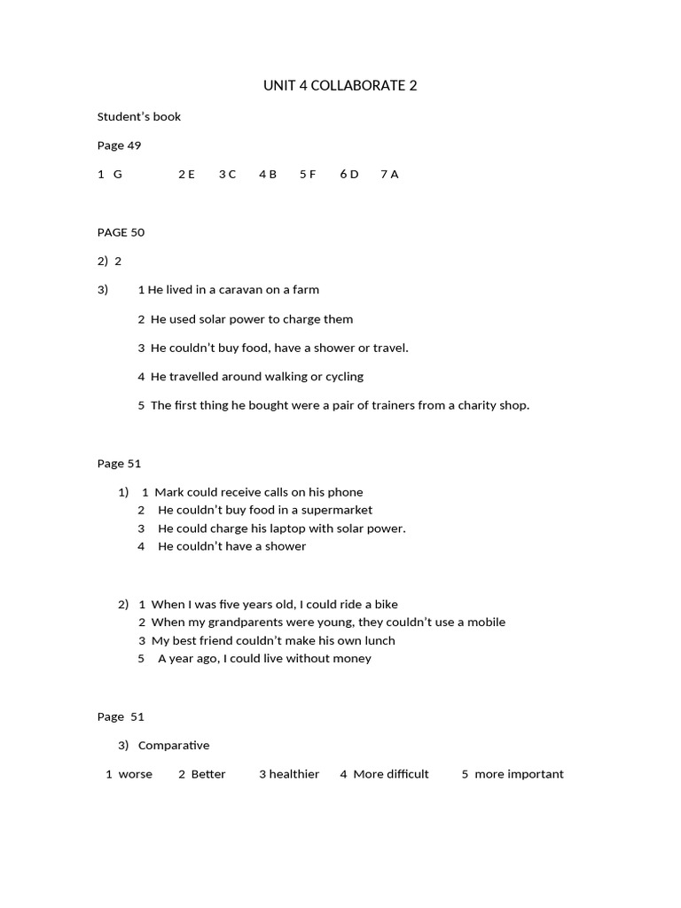 Unit 4 Collaborate 2 | PDF