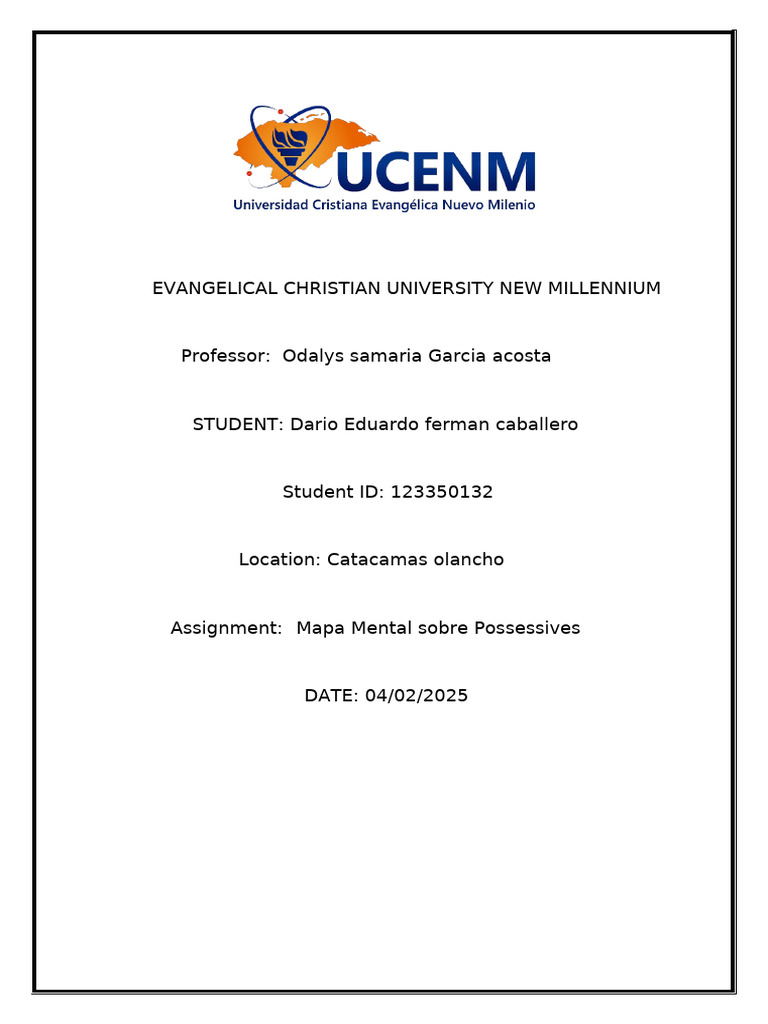 Mapa Mental Sobre Possessives | PDF
