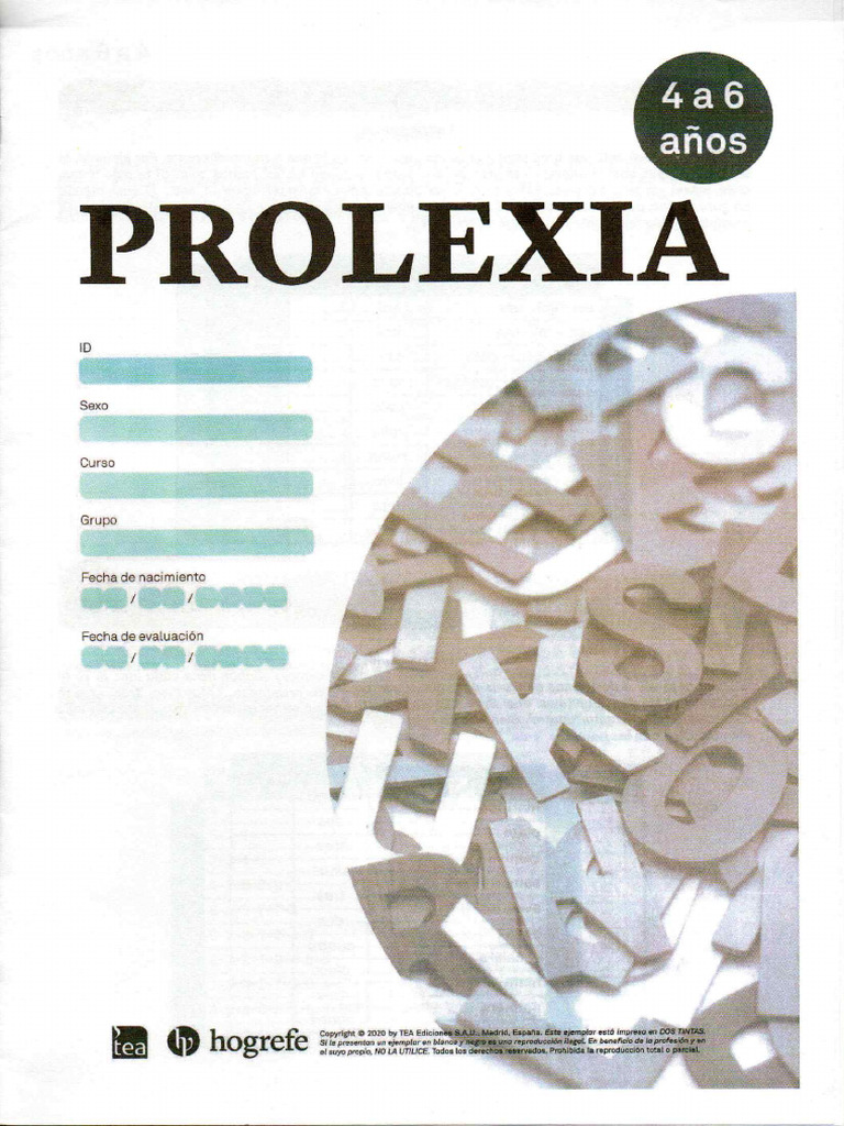 PROLEXIA 4 A 6 AÑOS | PDF