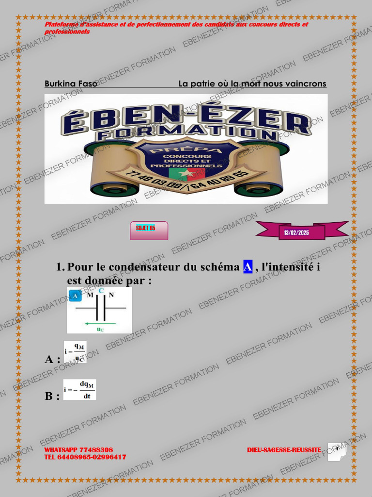 Ebenezer Formation Sujet 85 | PDF