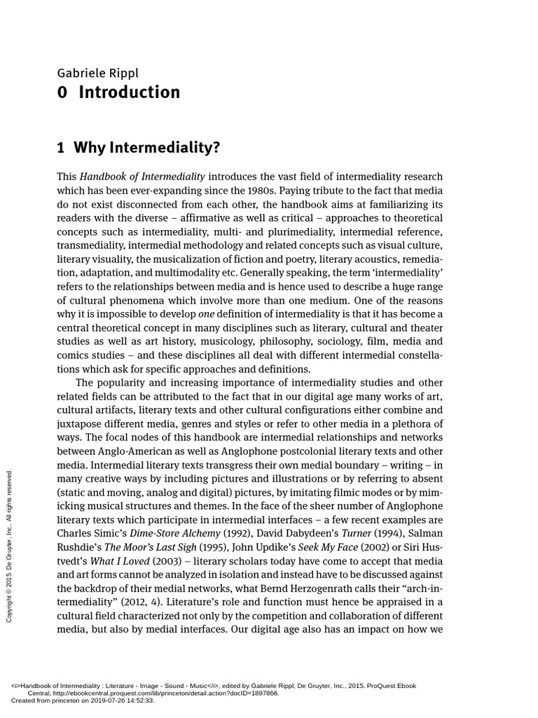 Handbook of Intermediality Introduction | PDF | Semantics | Syntax