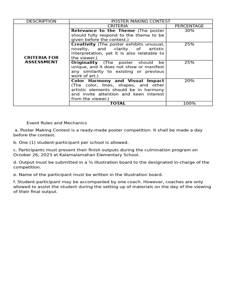 Poster Making Contest Guidelines | PDF