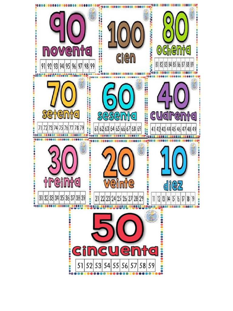 NUMEROS DEL 10 AL 100 | PDF