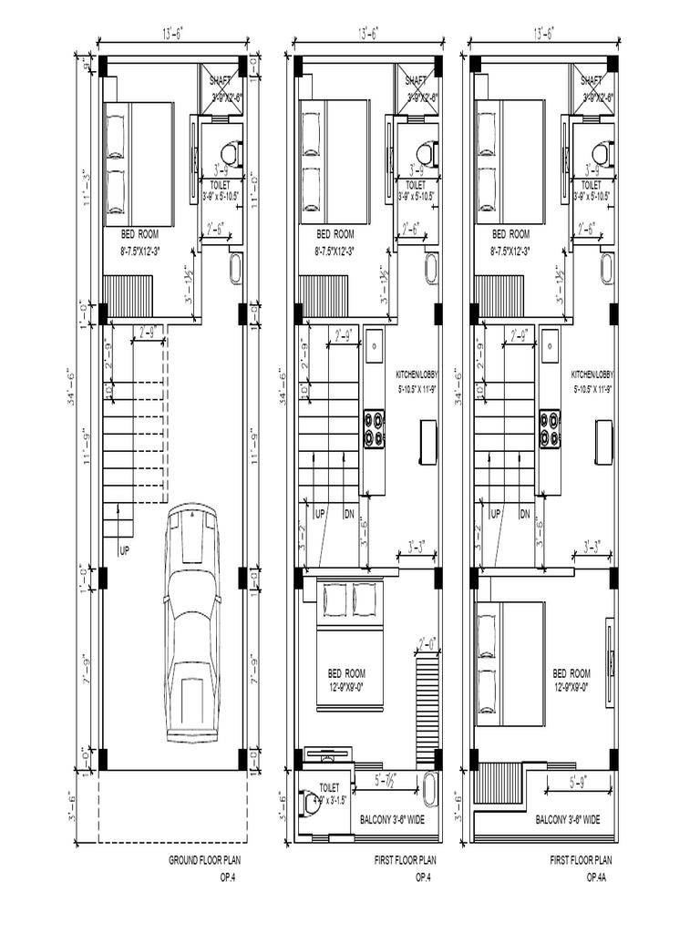 13.6x34.6 Floor Plan Op-4-Model | PDF