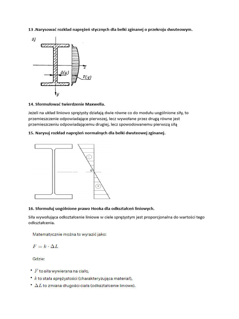 Pytania Wytrzymalosc Materialow | PDF