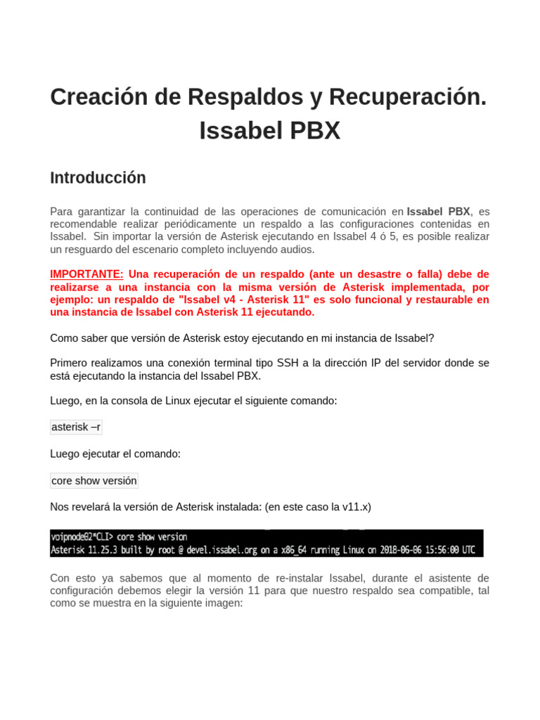 Respaldos de Issabel 4 Astrisk 11 Con Call Center | PDF | Ciencias de ...
