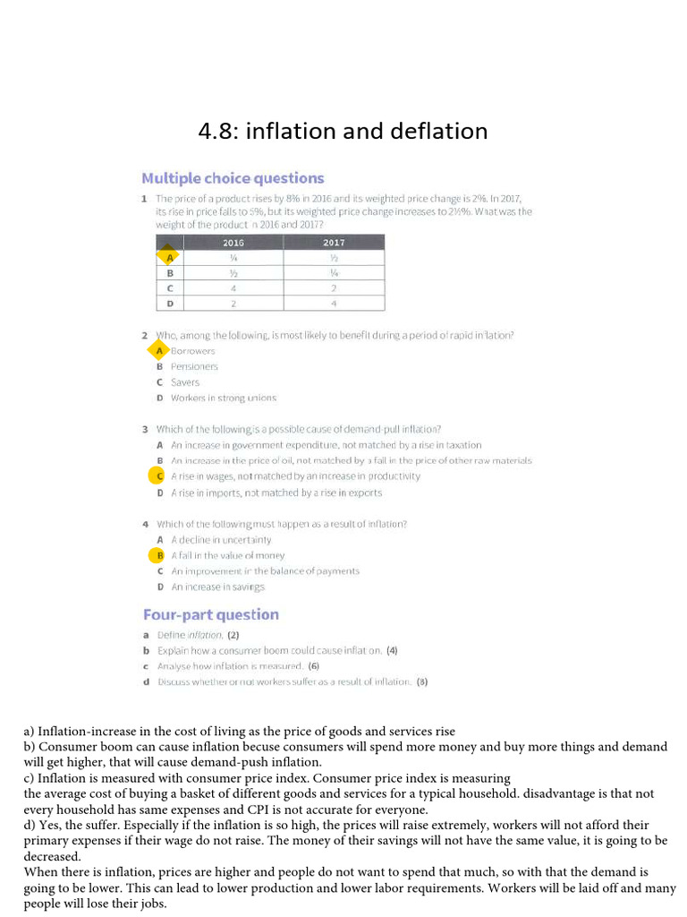 4.8 Inflation and Deflation | PDF