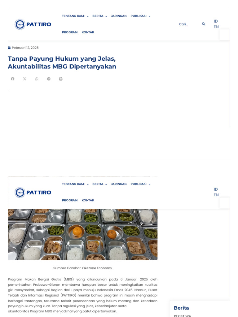 Payung Hukum Program Makan Bergizi Gratis - PATTIRO | PDF