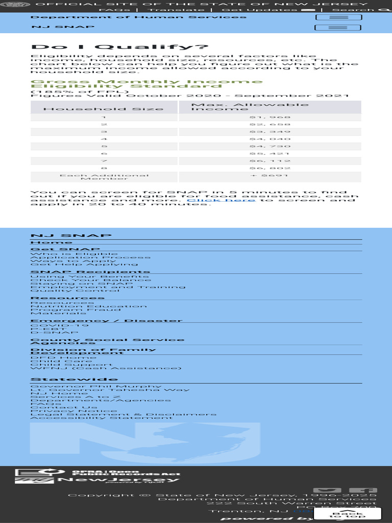 NJ Snap Do I Qualify | PDF
