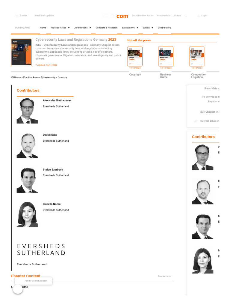 Cybersecurity Laws and Regulations Report 2023 Germany | PDF | Crimes ...